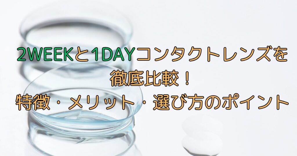 2WEEKと1DAYコンタクトレンズを徹底比較！特徴・メリット・選び方のポイント – かなたログ